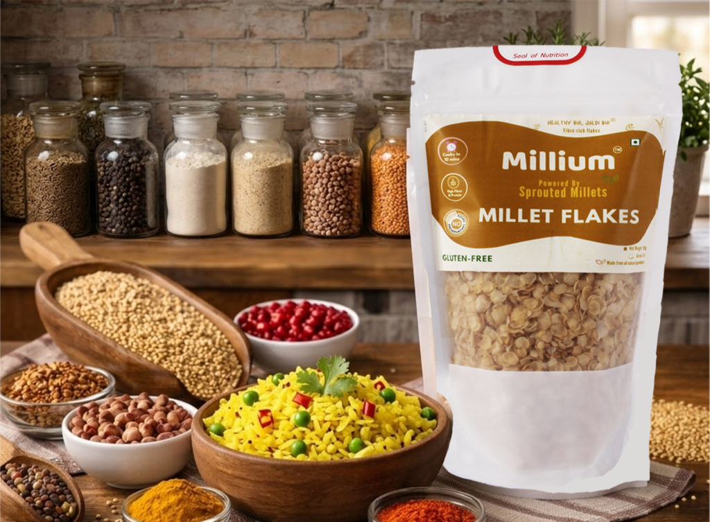 MILLIUM Millet Poha/ Flakes (Pack of 3) – Millium